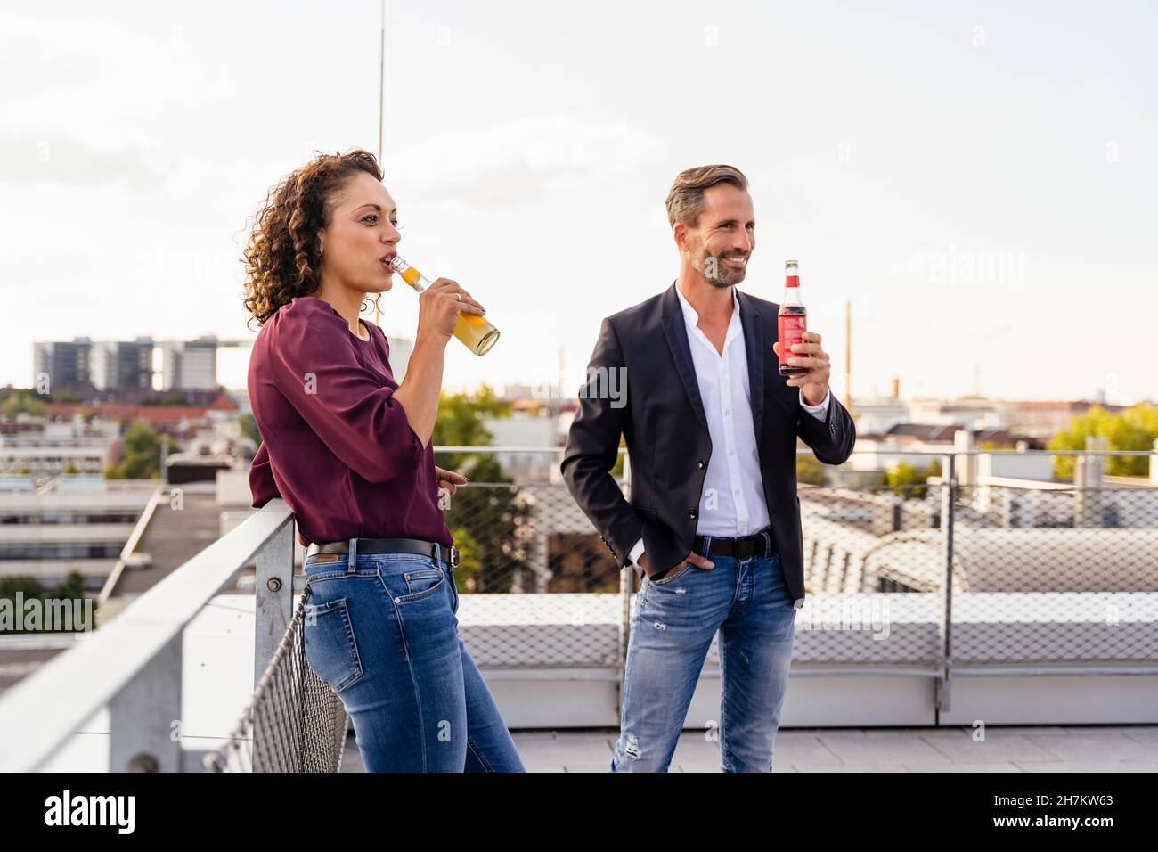 Rooftop terrace drink view hi-res stock photography and images - Alamy