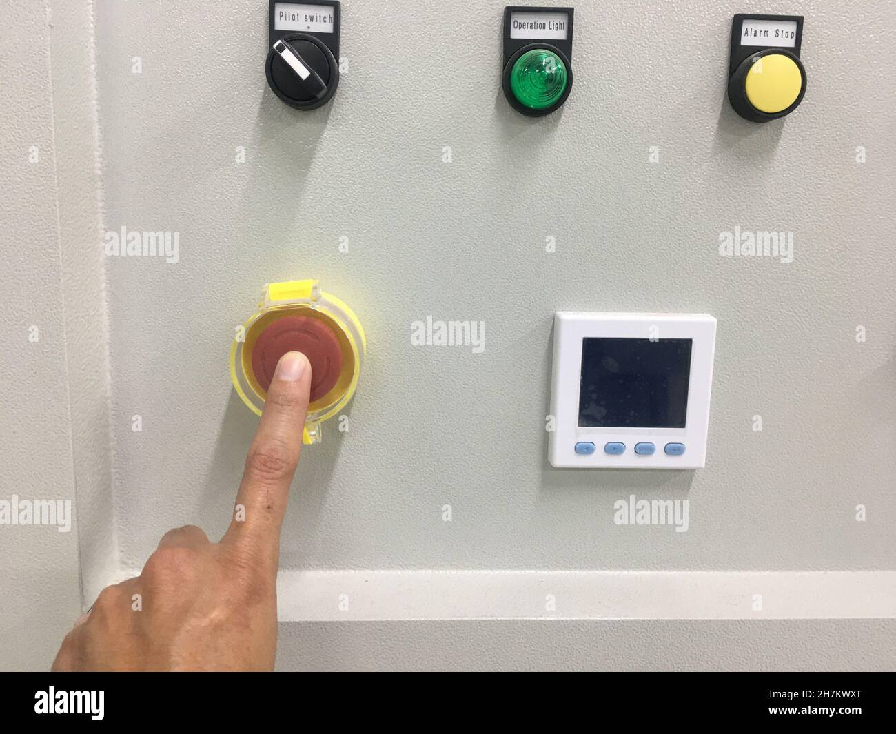 Emergency stop button on industrial hi-res stock photography and images ...