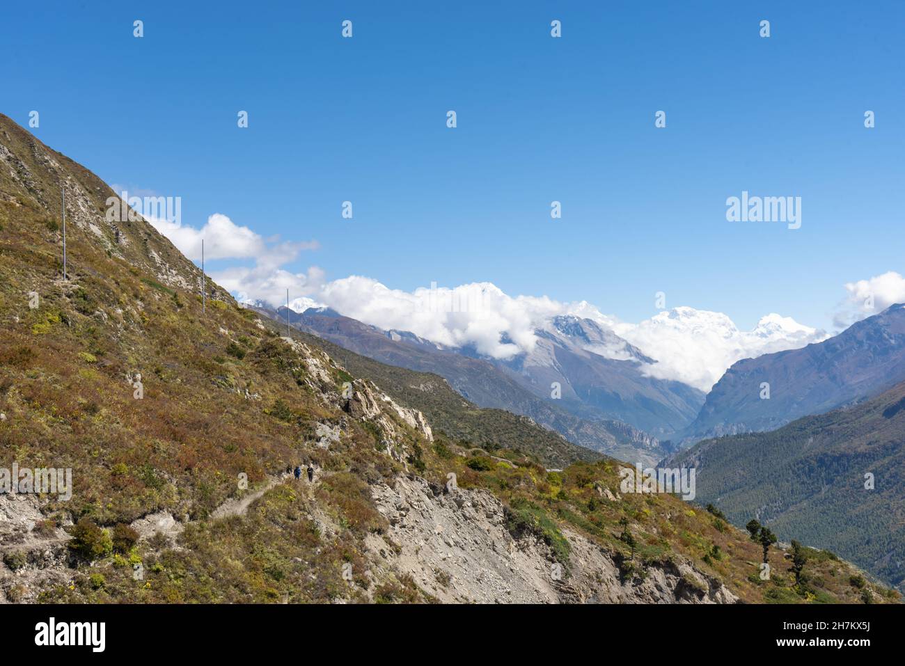 Aerial shot of Annapurna Conservation Area in Chhusang, Nepal Stock ...