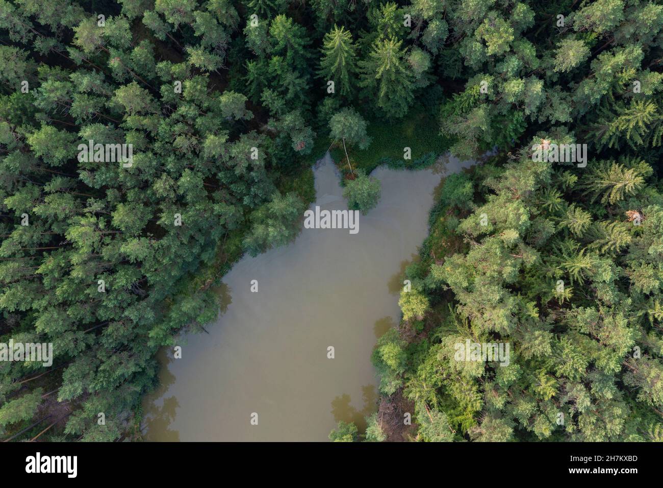 Small lake aerial view hi-res stock photography and images - Alamy