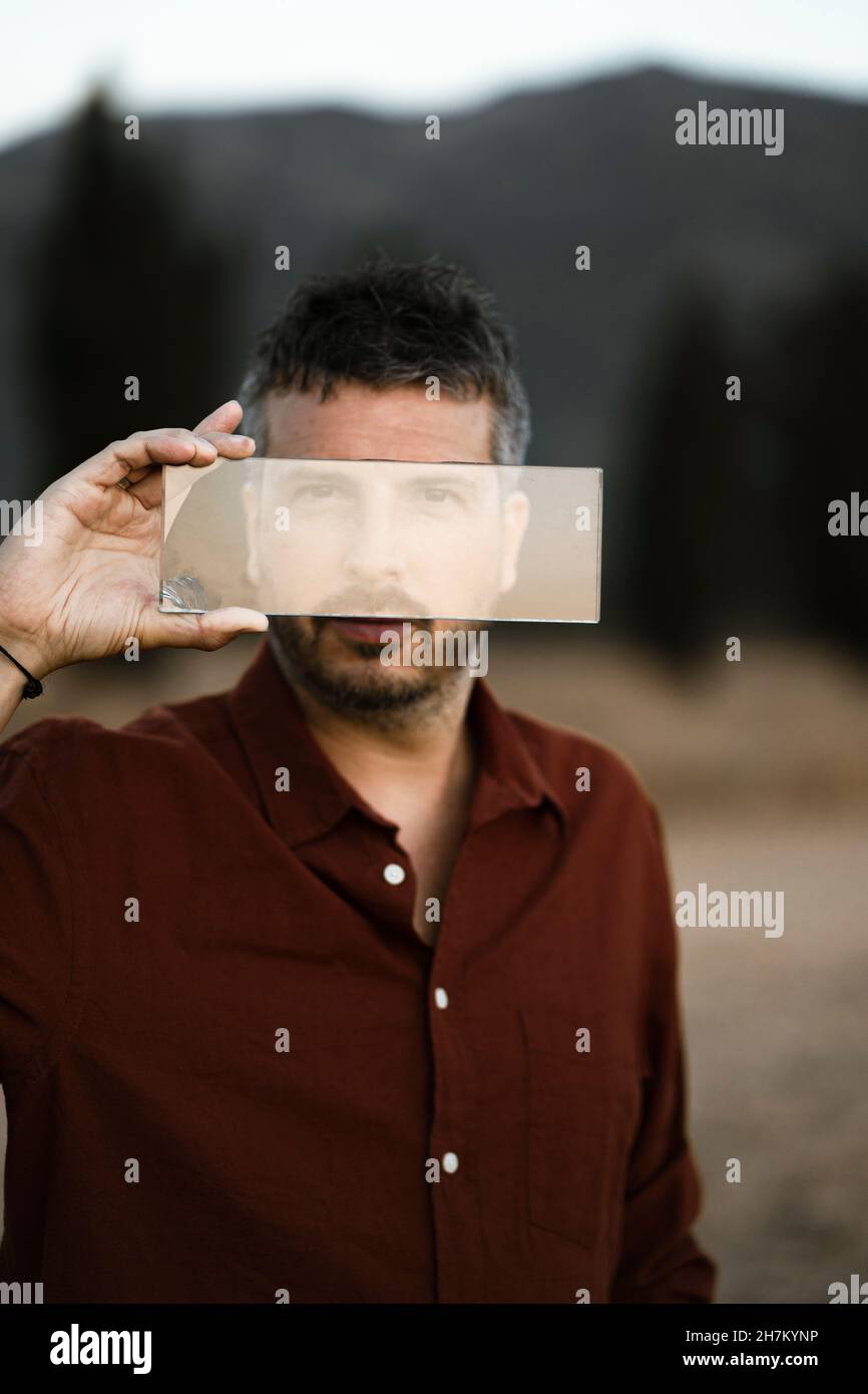 Glass in front of face hi-res stock photography and images - Alamy