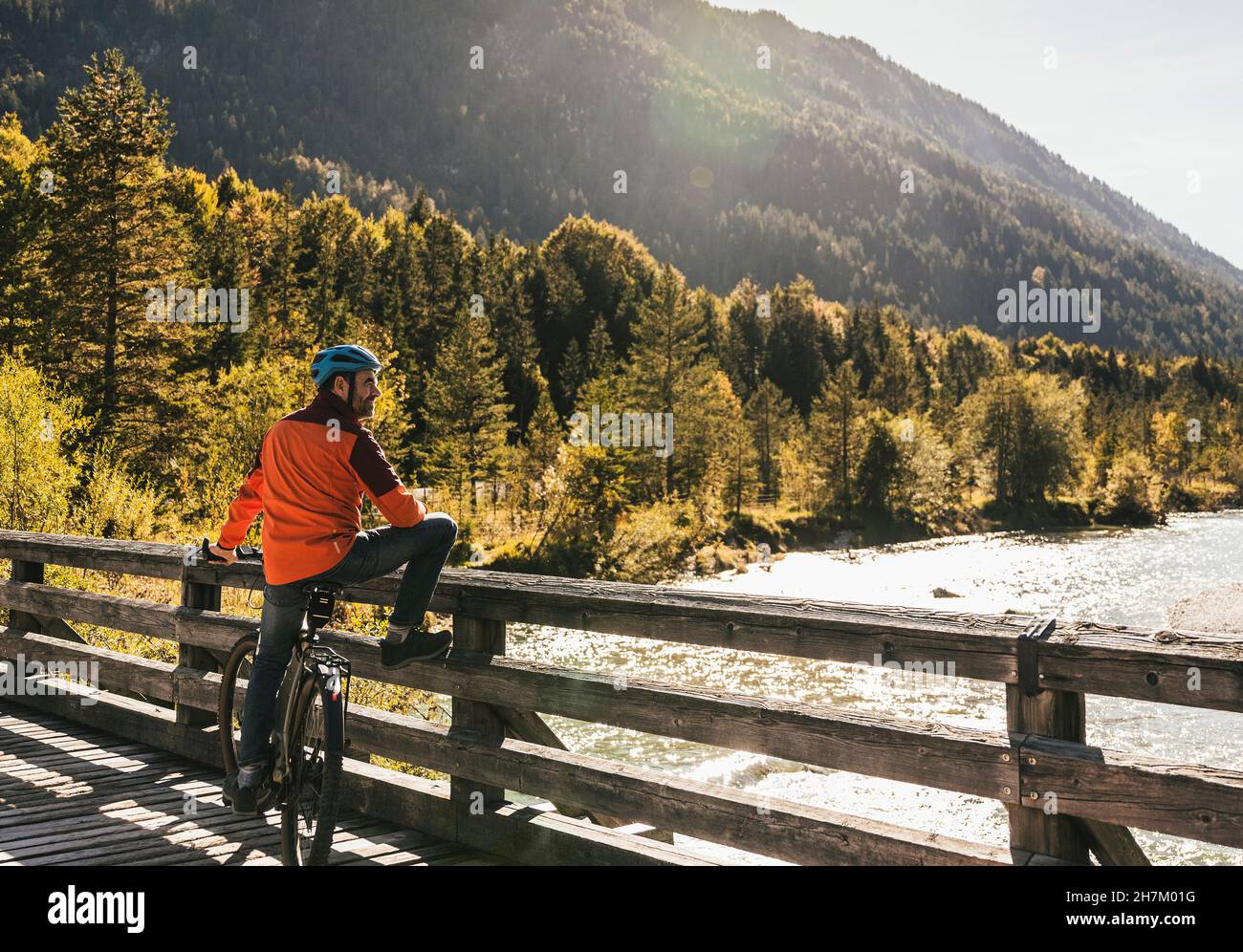 Biker on the bridge hi-res stock photography and images - Alamy