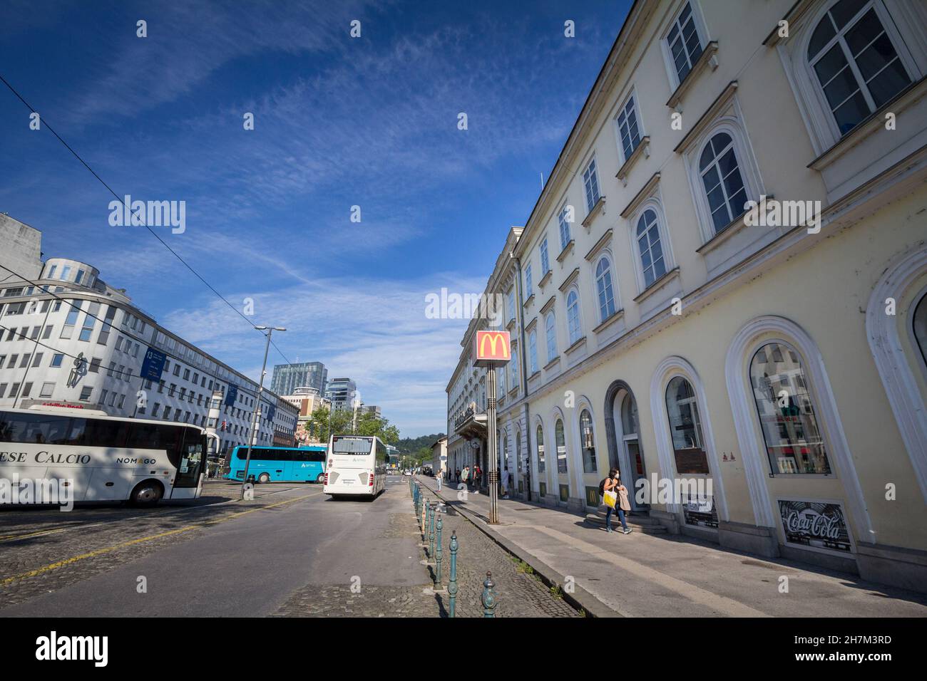 picture of the building of the Ljubljana Zelezniska Postaja, with ...