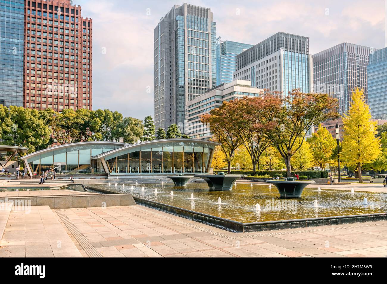Wadakura Fountain Park in autumn, Marunouchi, Tokyo, Japan Stock Photo ...