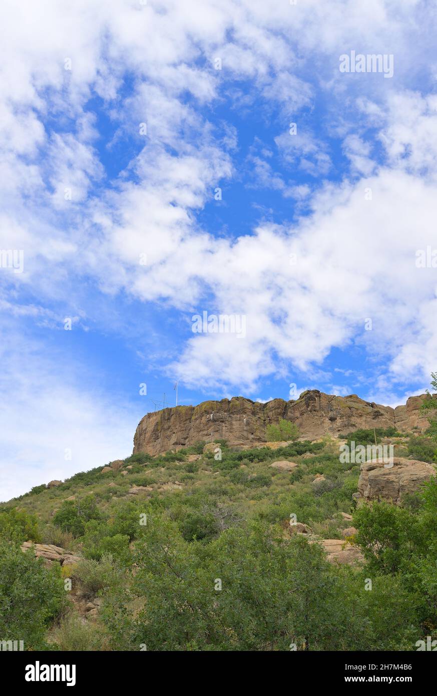 The namesake butte of the Rock Park, Castle Rock CO Stock Photo - Alamy