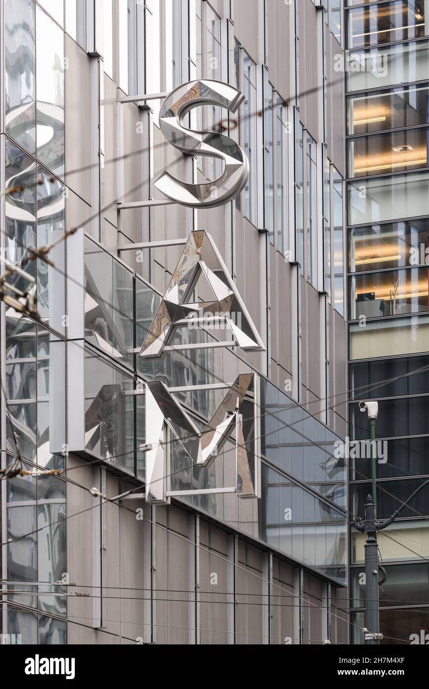 Seattle - November 21, 2021; SAM sign for the Seattle Art Museum in the ...