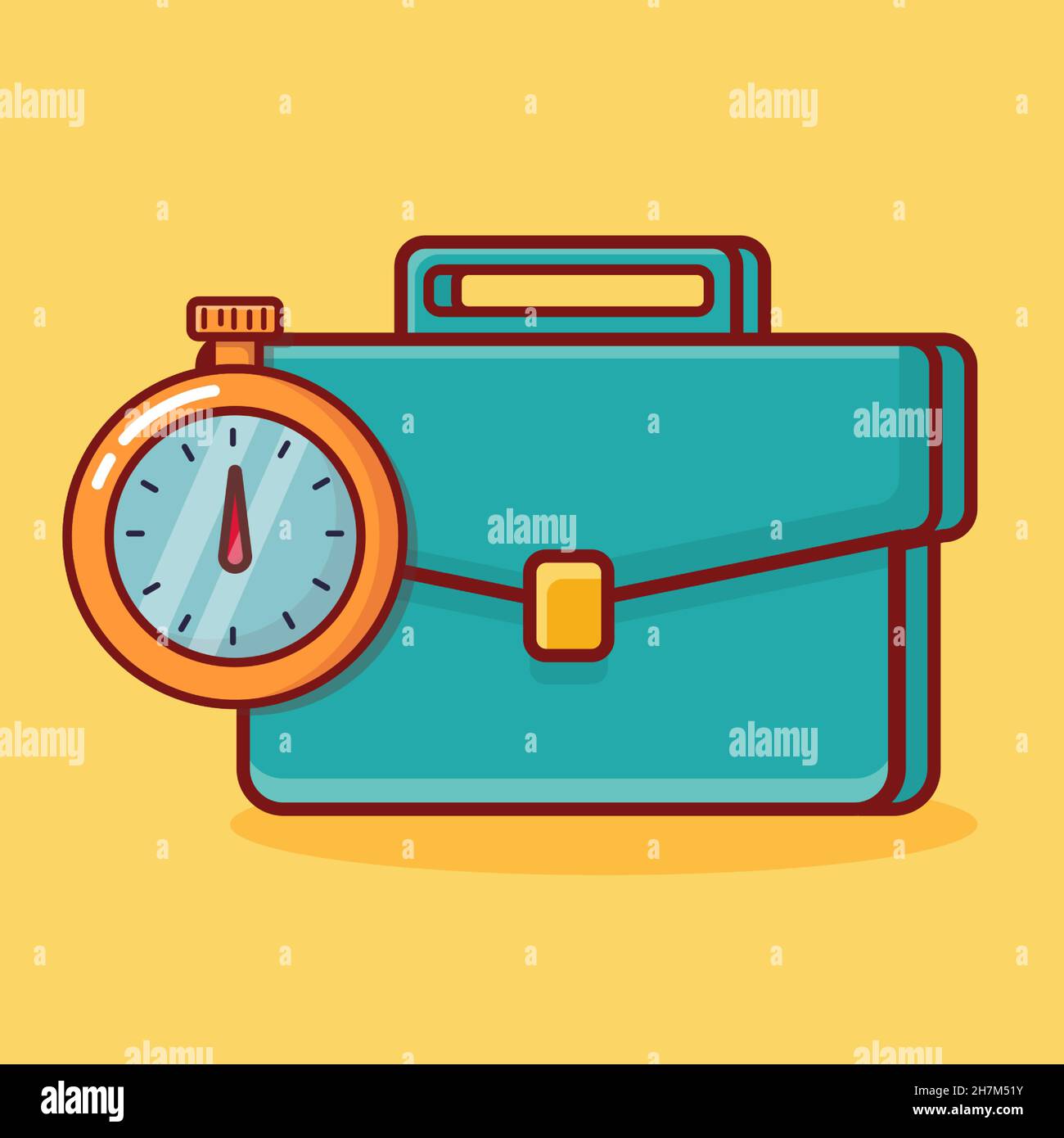clock and bag for working schedule concept symbol vector illustration ...