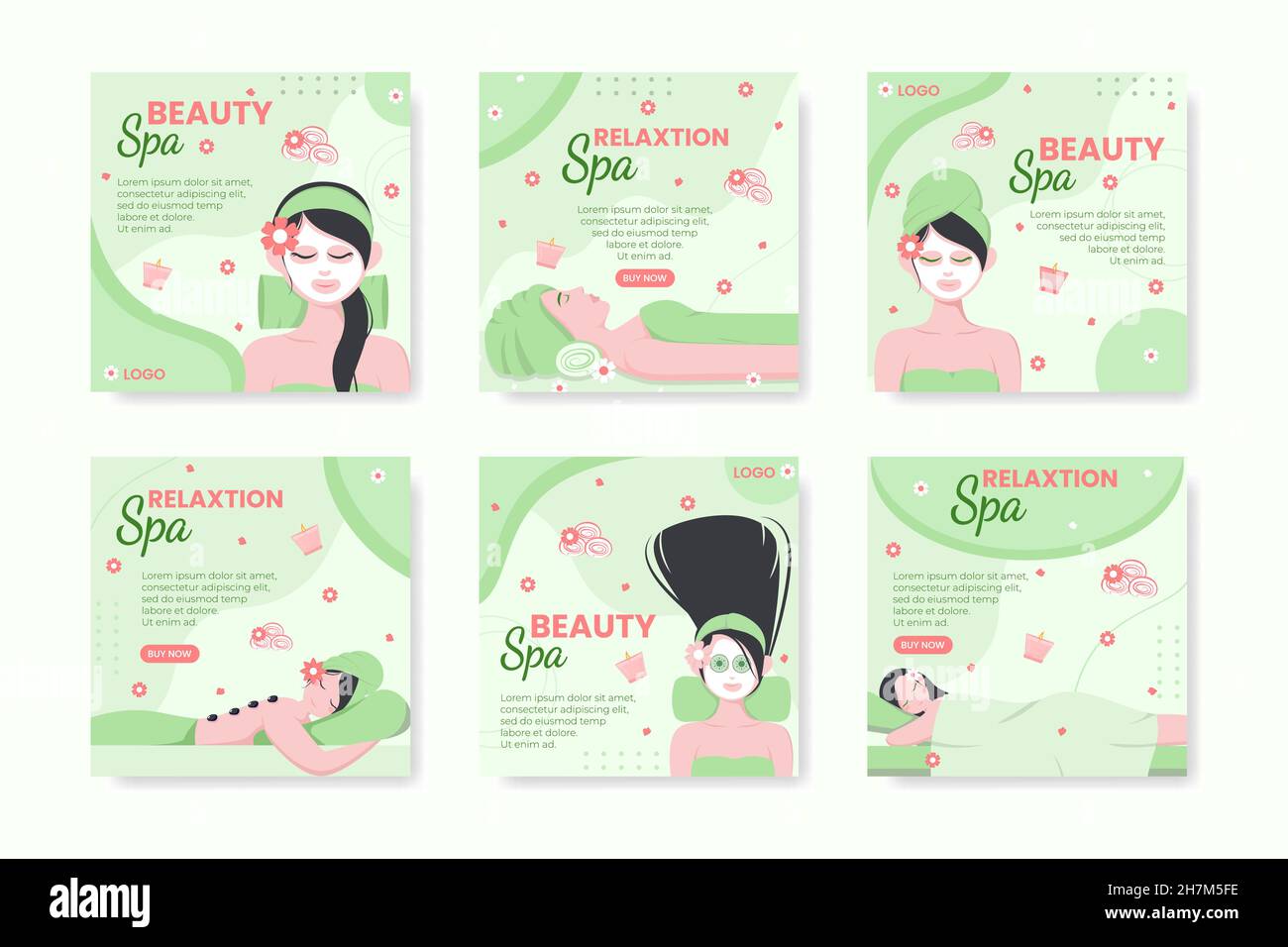 Spa And Massage Post Editable Of Square Background Illustration Suitable For Social Media Feed
