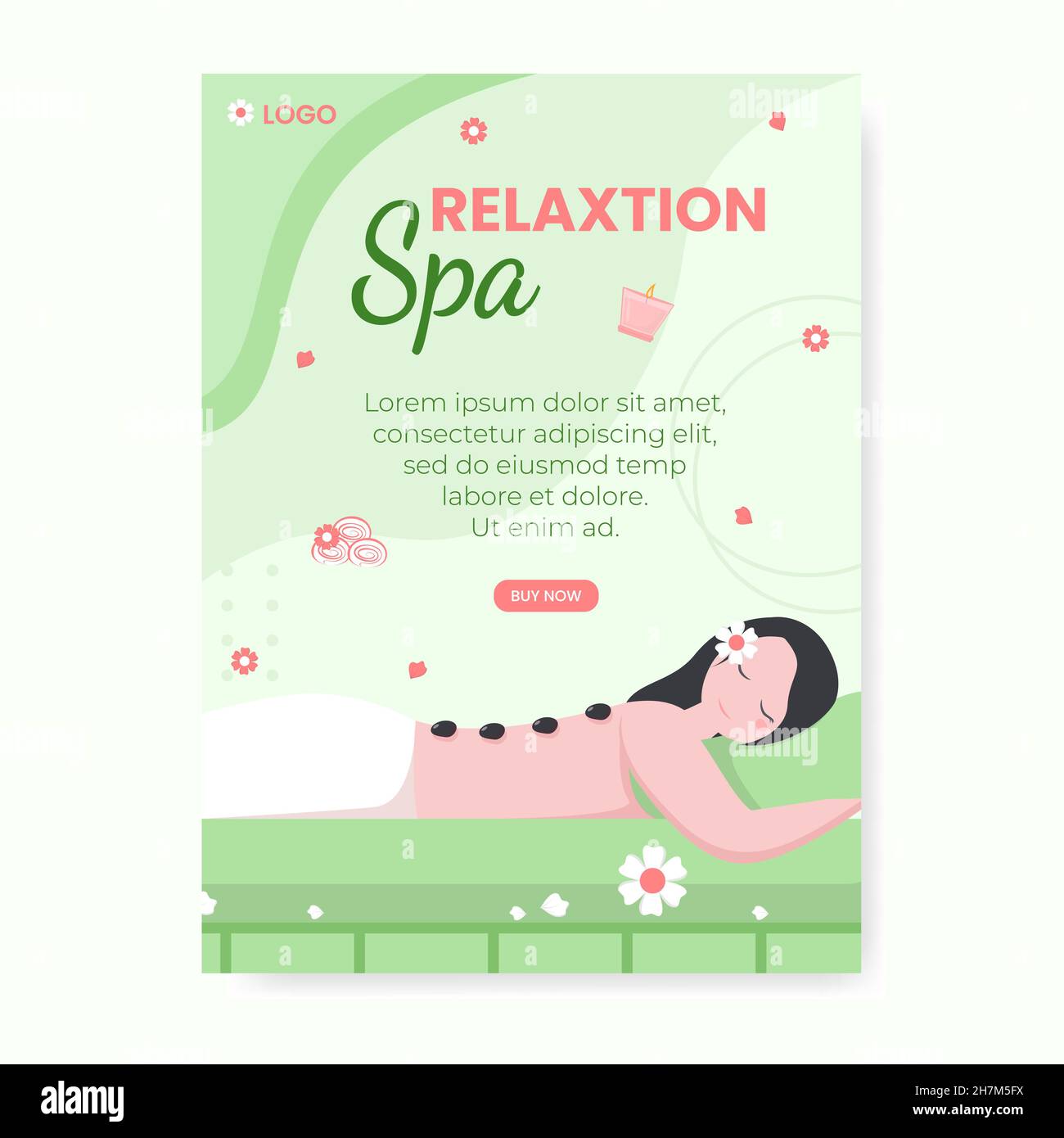 Spa and Massage Poster Editable of Square Background Illustration ...