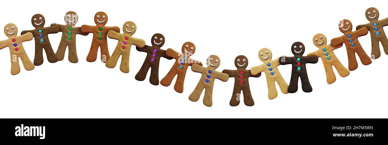 Gingerbread man holding hands Cut Out Stock Images & Pictures - Alamy