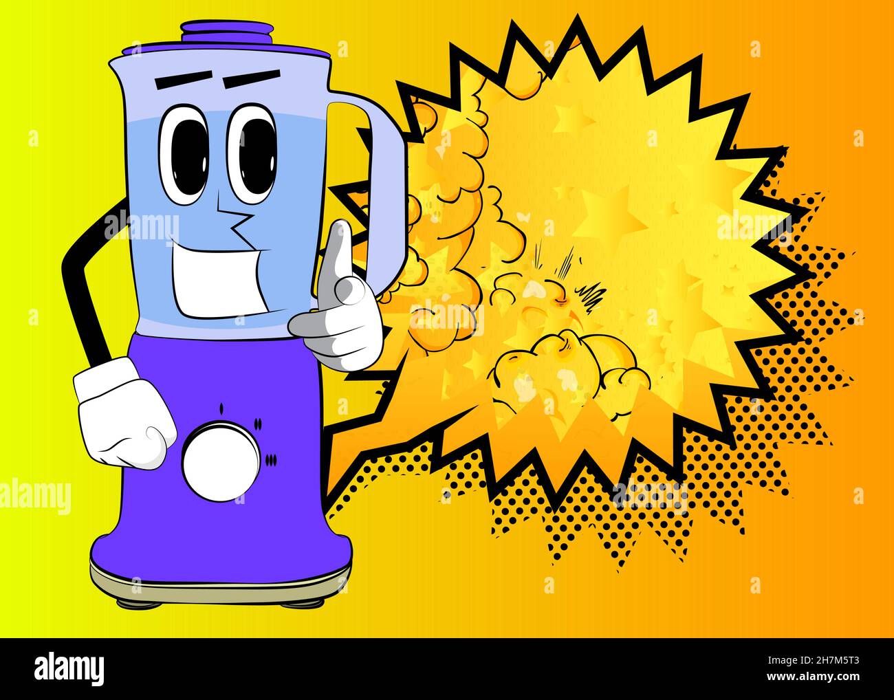 Food Blender pointing at the viewer with his hand as a cartoon ...