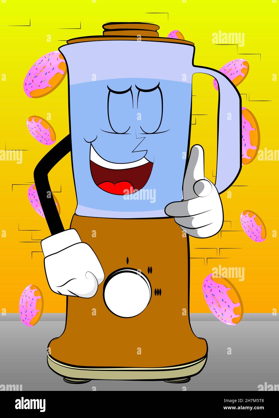 Food Blender pointing at the viewer with his hand as a cartoon ...