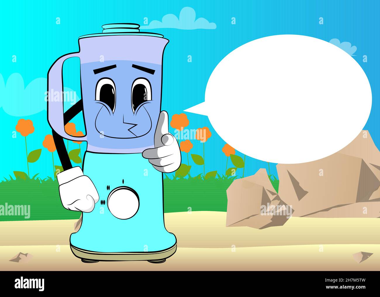 Food Blender pointing at the viewer with his hand as a cartoon ...