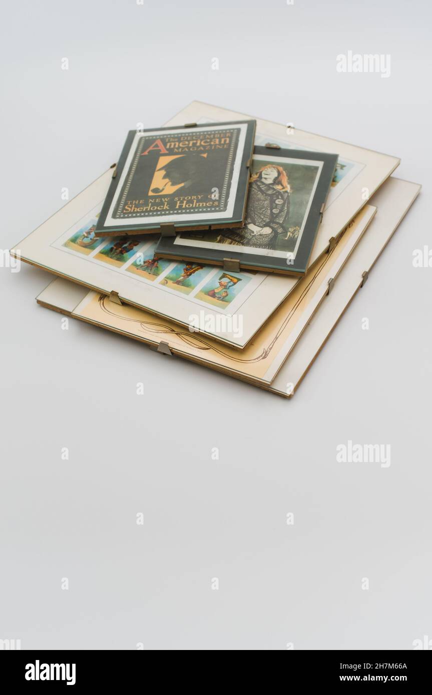 INVERIGO, ITALY - Nov 18, 2021: images and posters in glass clip frames ...