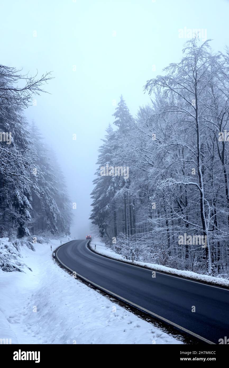 Dark forest winter hi-res stock photography and images - Alamy
