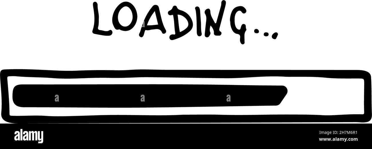 Loading bar doodle icon. Progress loading bar. Hand drawn sketch ...