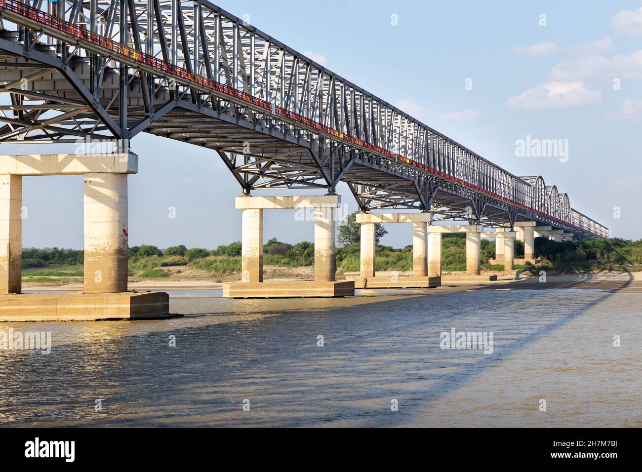 Pakokku Bridge over the Irrawaddy River in Myanmar (Burma Stock Photo - Alamy