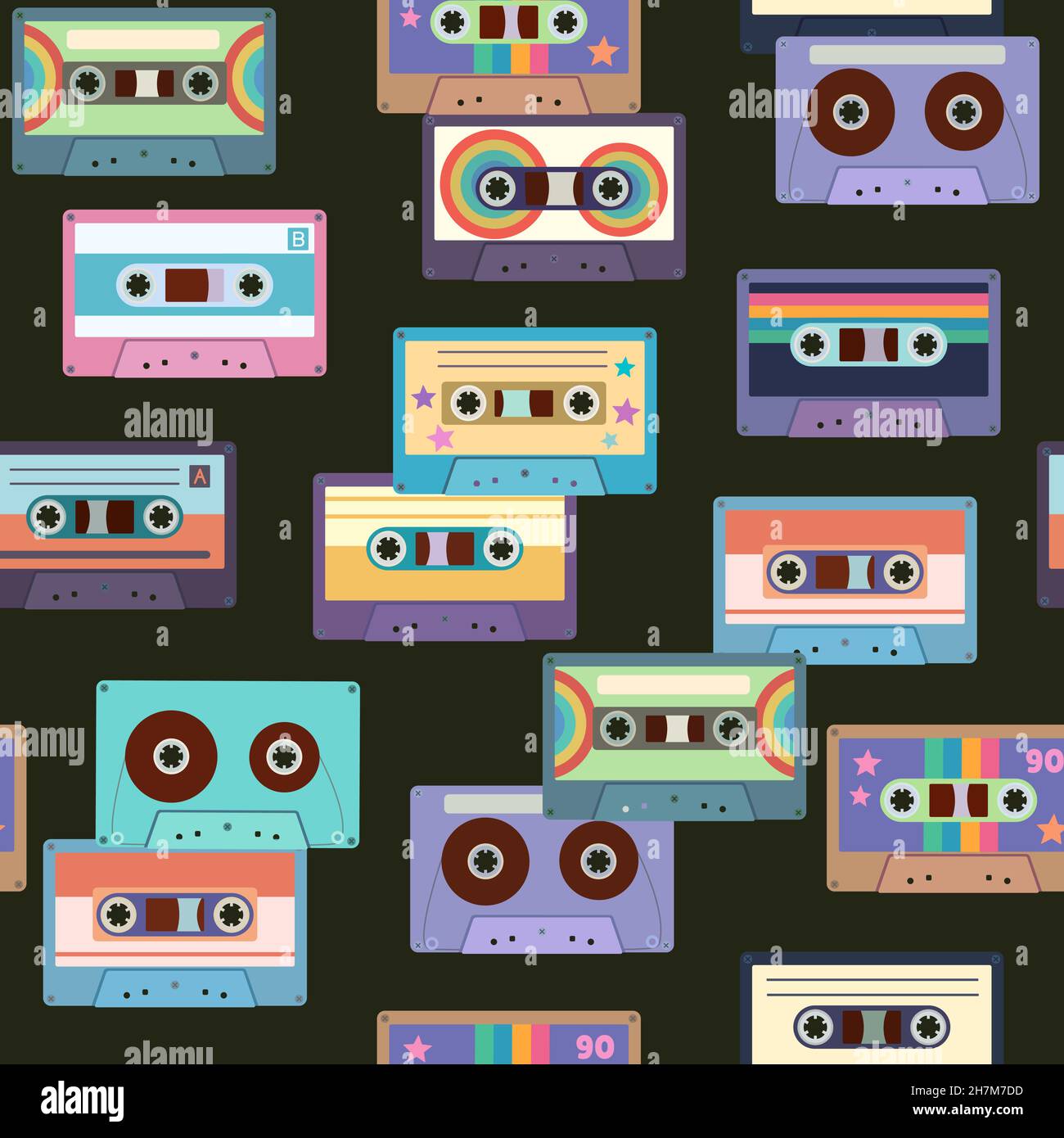 Vintage audio tapes vector cassette Stock Vector Images - Alamy