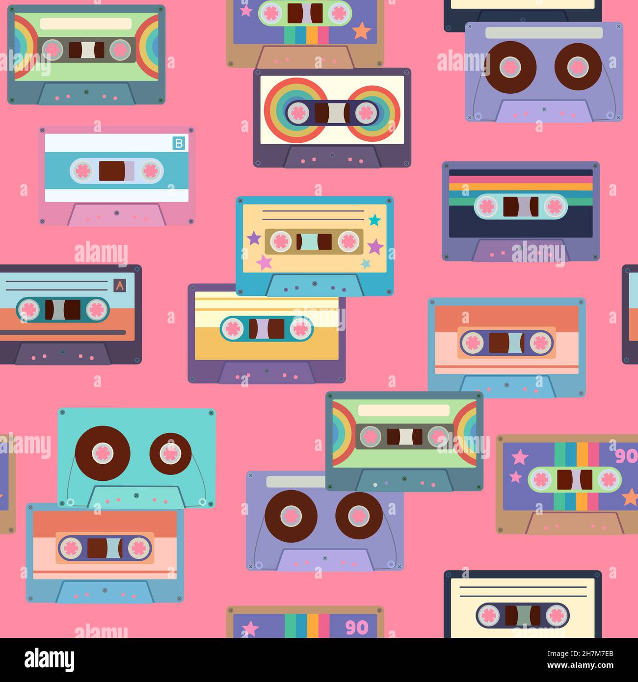Vintage audio tapes vector cassette Stock Vector Images - Alamy