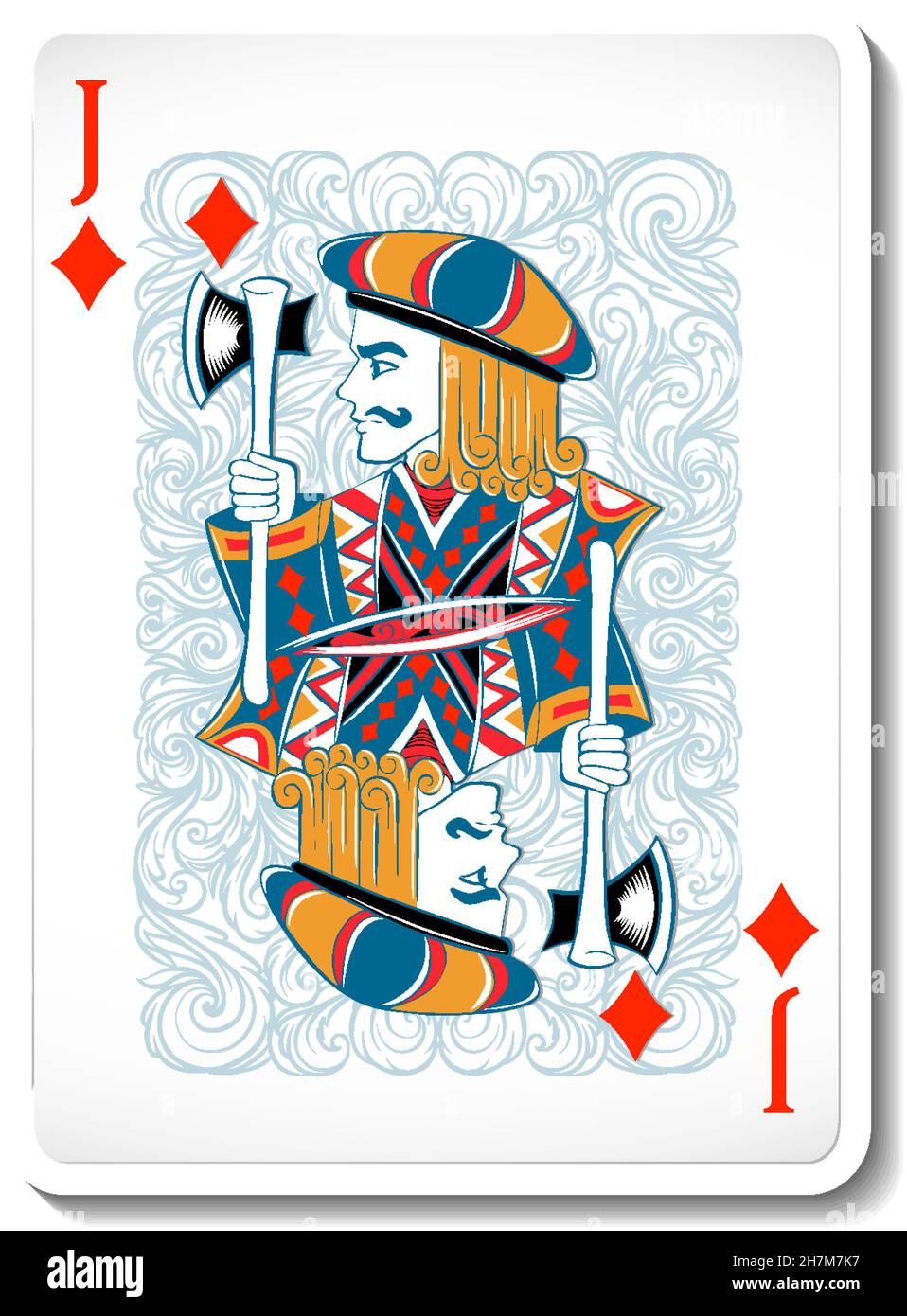 Jack of Diamonds Playing Card Isolated illustration Stock Vector Image ...