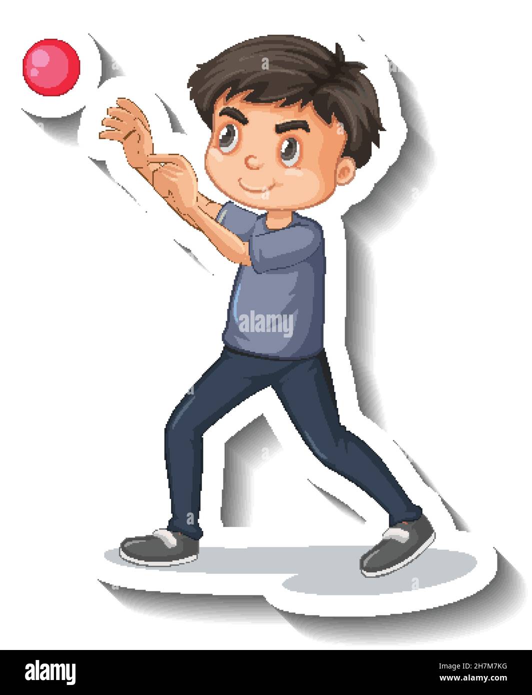 Boy throwing ball on white background illustration Stock Vector Image ...