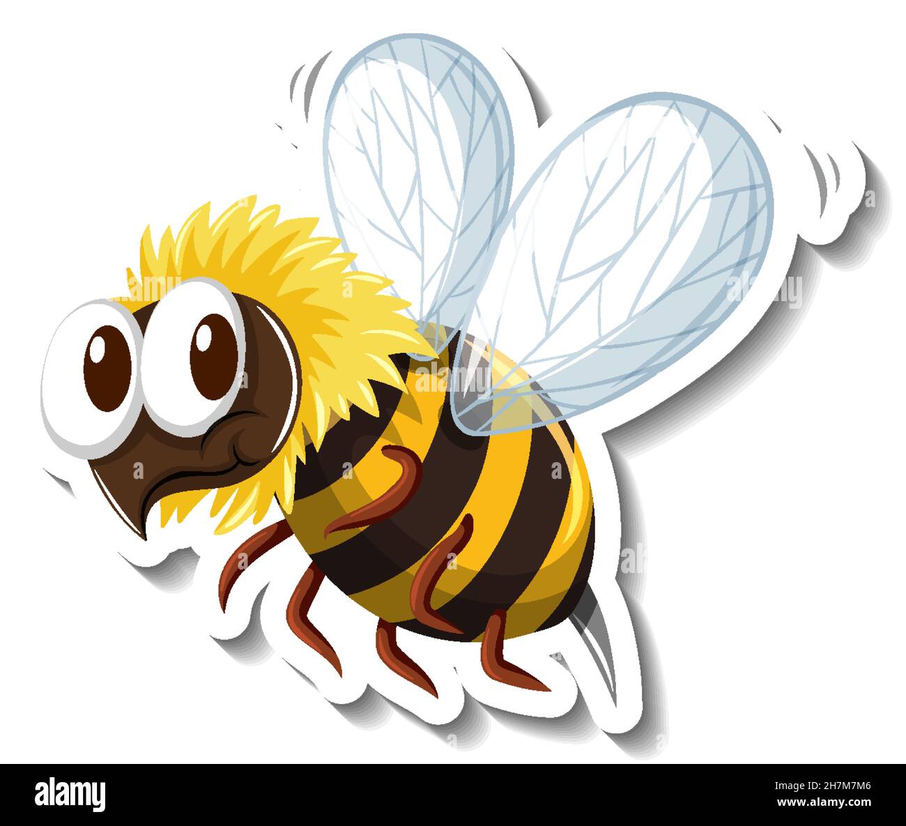 Funny bee insect cartoon sticker illustration Stock Vector Image & Art ...