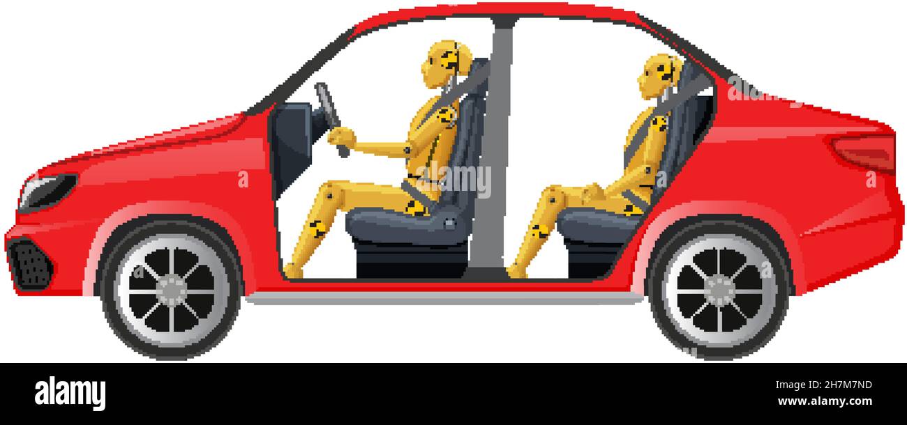 Crash test dummy in a car illustration Stock Vector Image & Art - Alamy