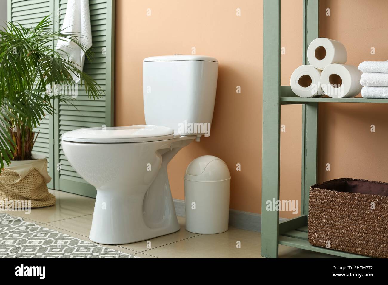 Interior of clean modern restroom Stock Photo - Alamy