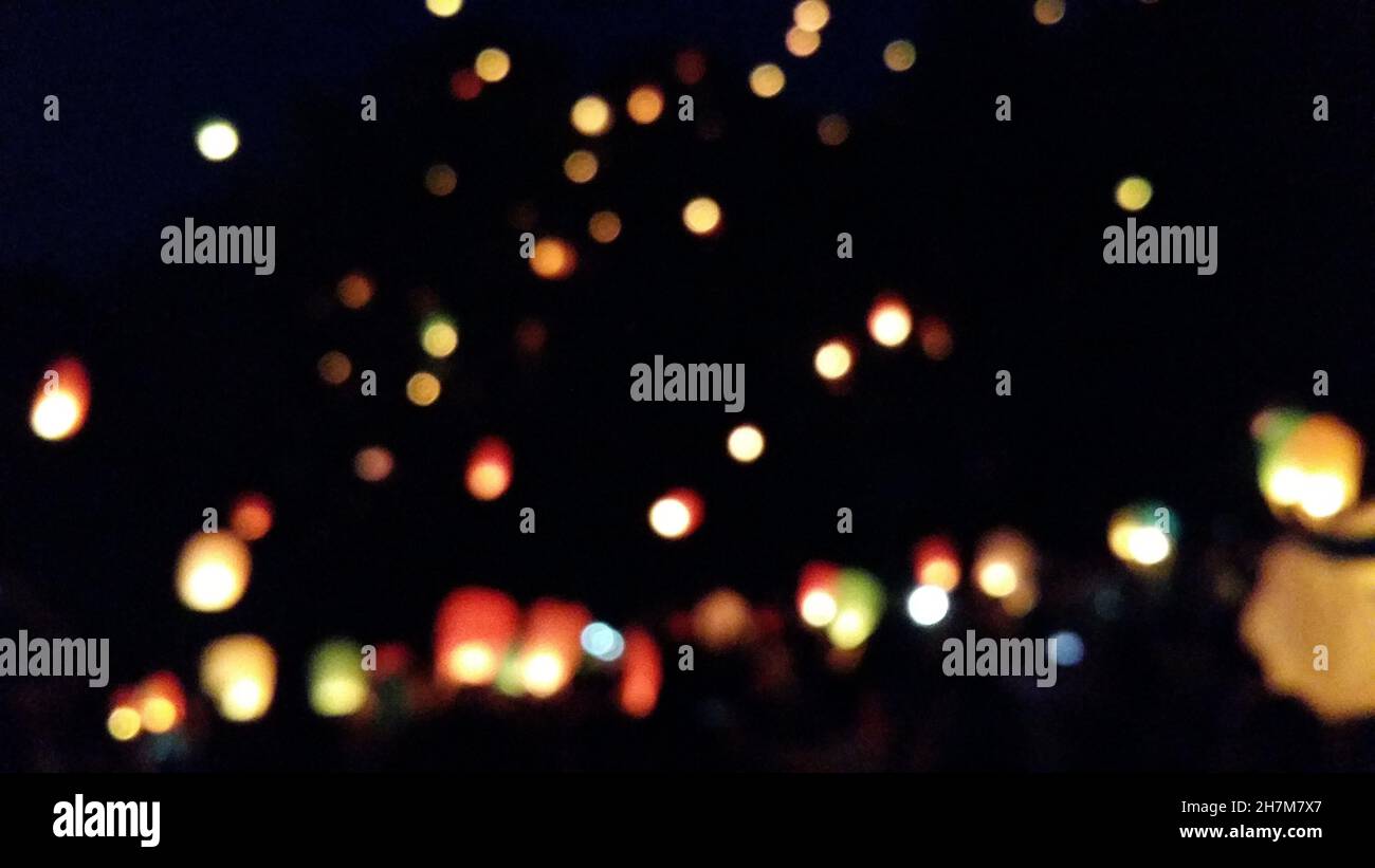 A glittering background of multicolor bokeh effect lights - a nice ...