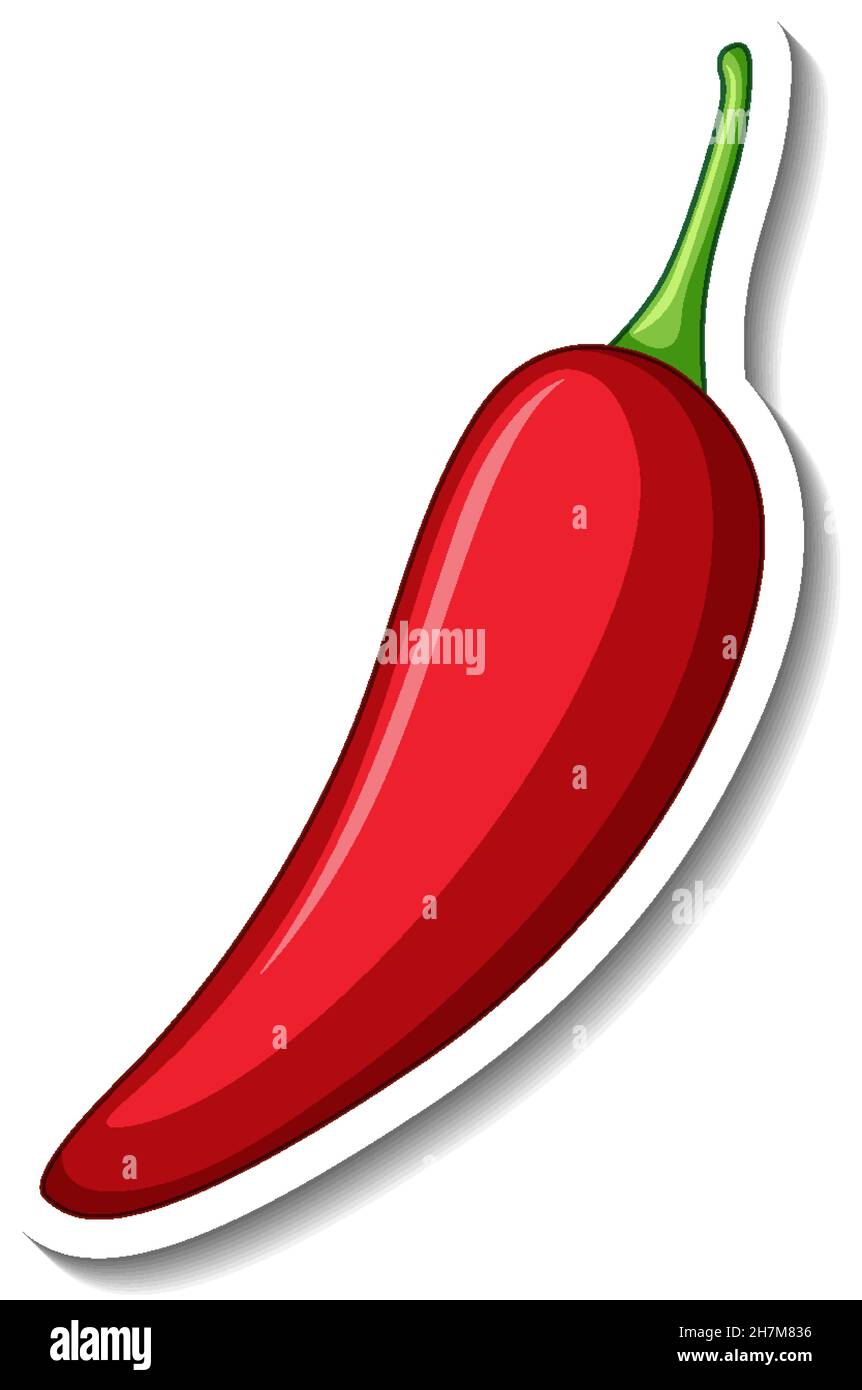 Red chilli cartoon sticker illustration Stock Vector Image & Art - Alamy