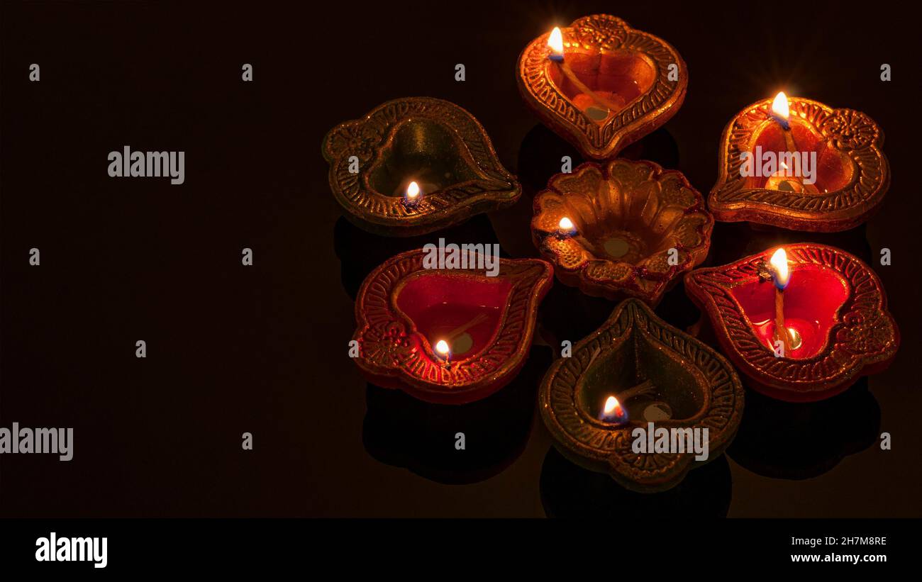 Hindu religion and Indian celebration of Diwali festival concept with ...
