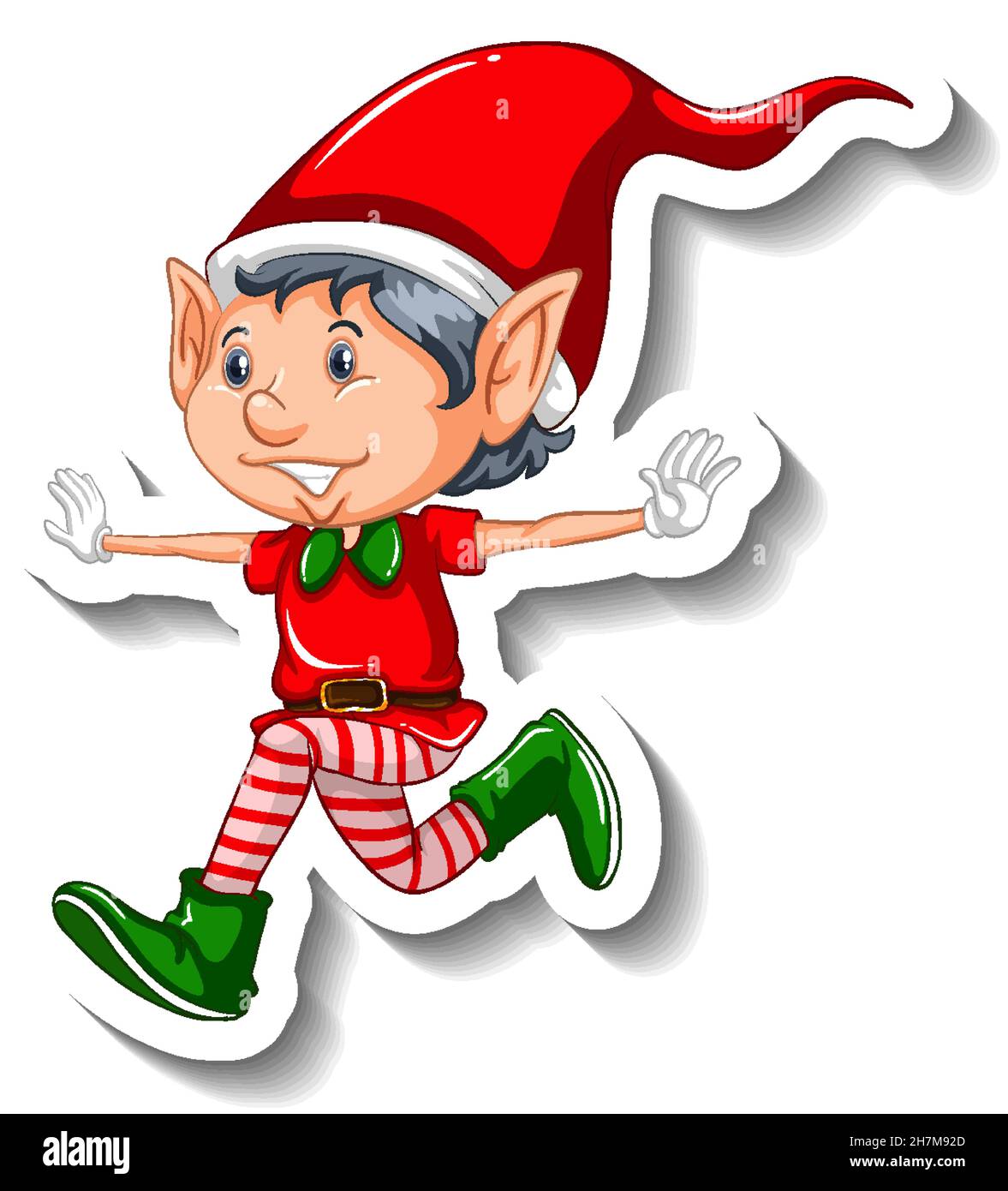 Christmas elf cartoon character illustration Stock Vector Image & Art ...