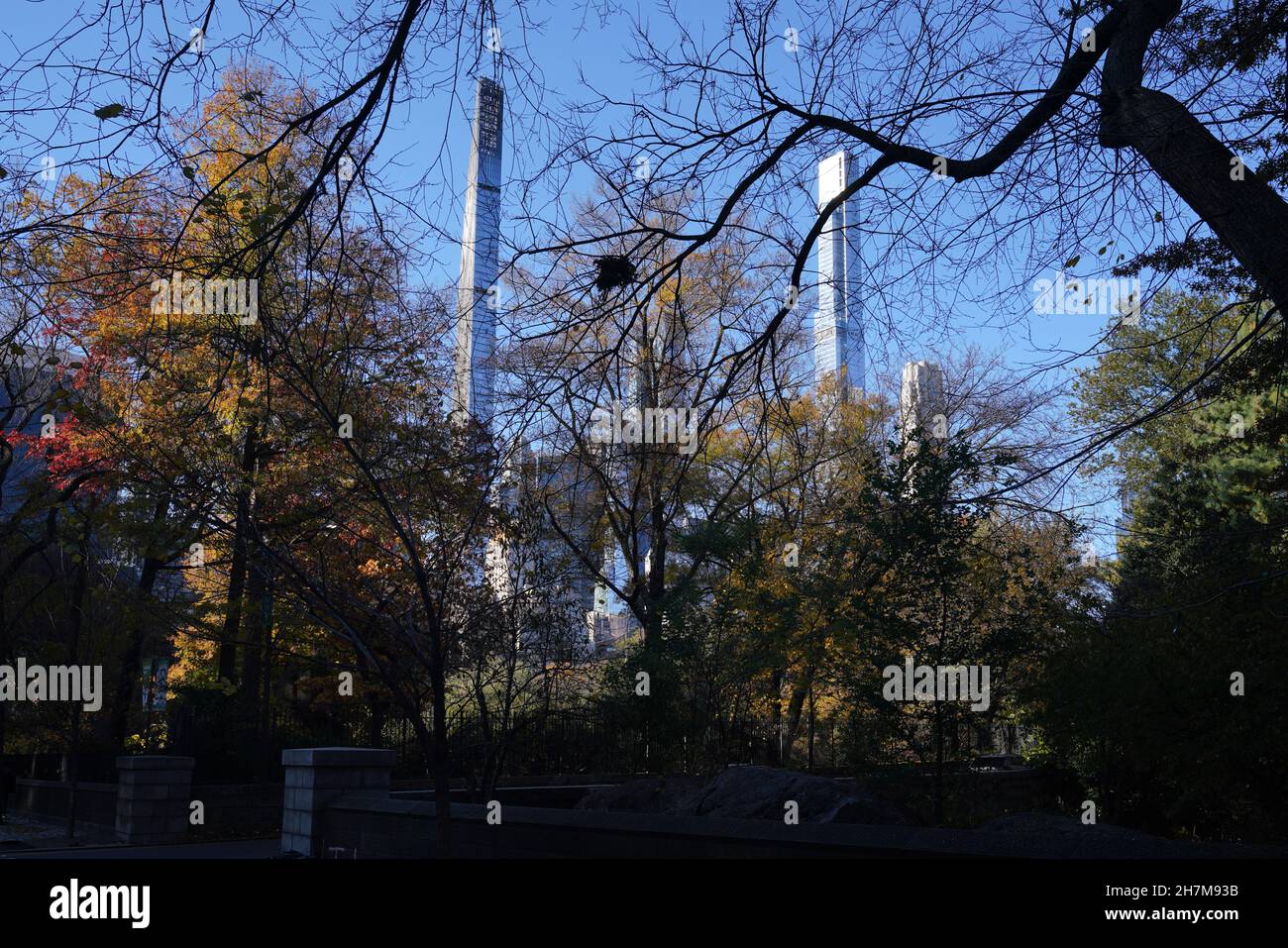 Billionaires’ Row, luxury skyscrapers along Central Park South in New ...