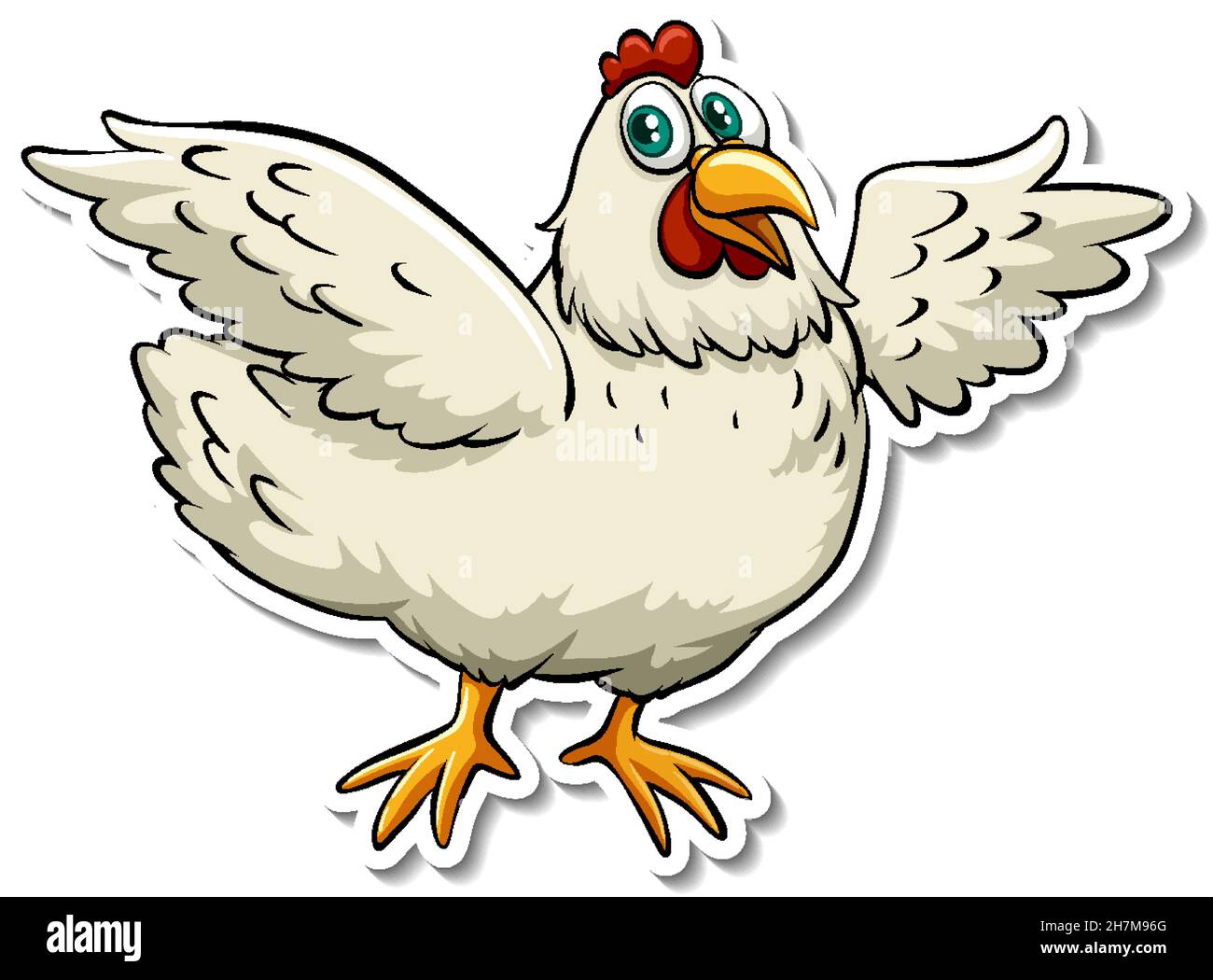 Chicken farm animal cartoon sticker illustration Stock Vector Image ...