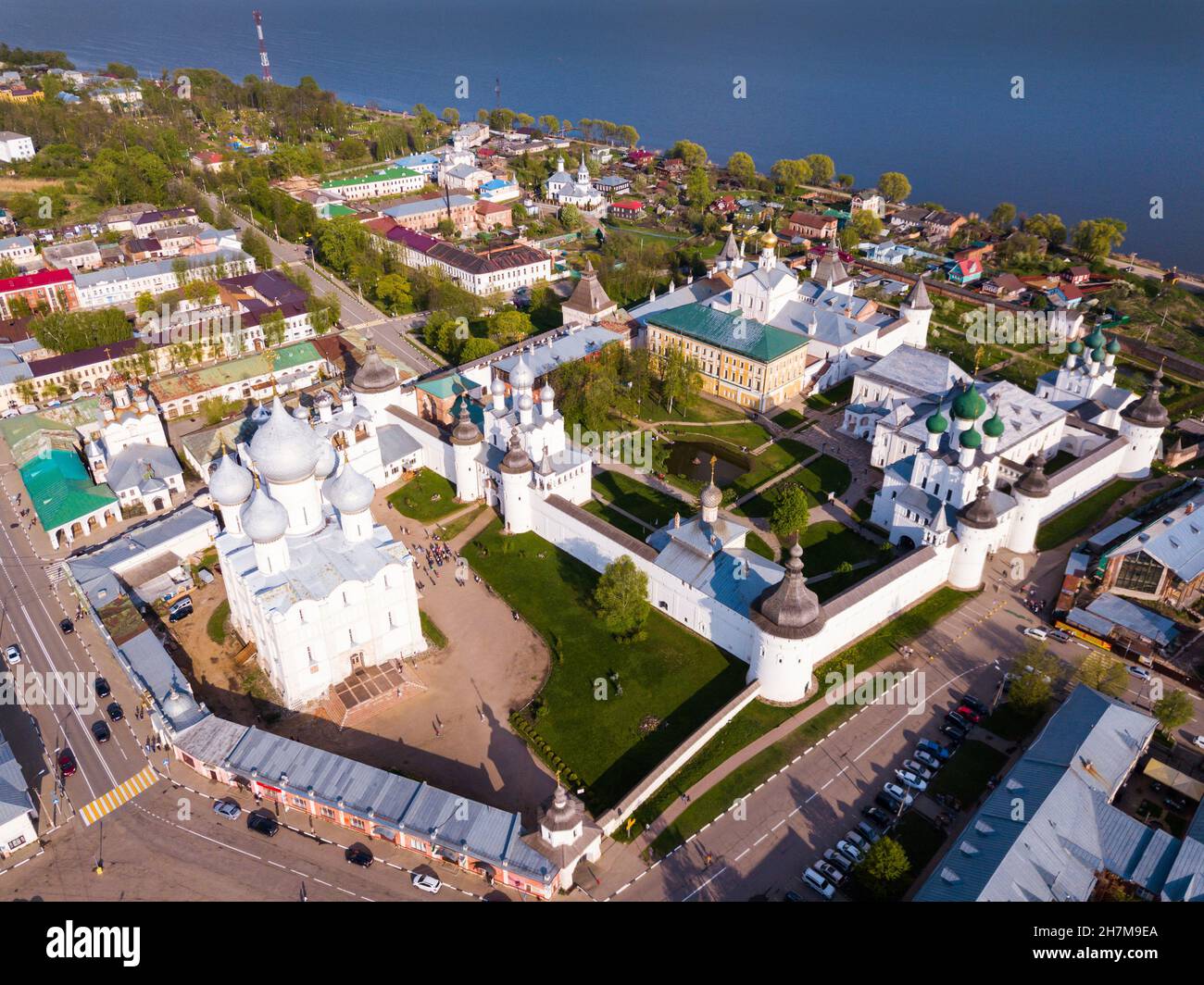 Rostov-on-don with bulidings and church on riverside, Russia Stock ...