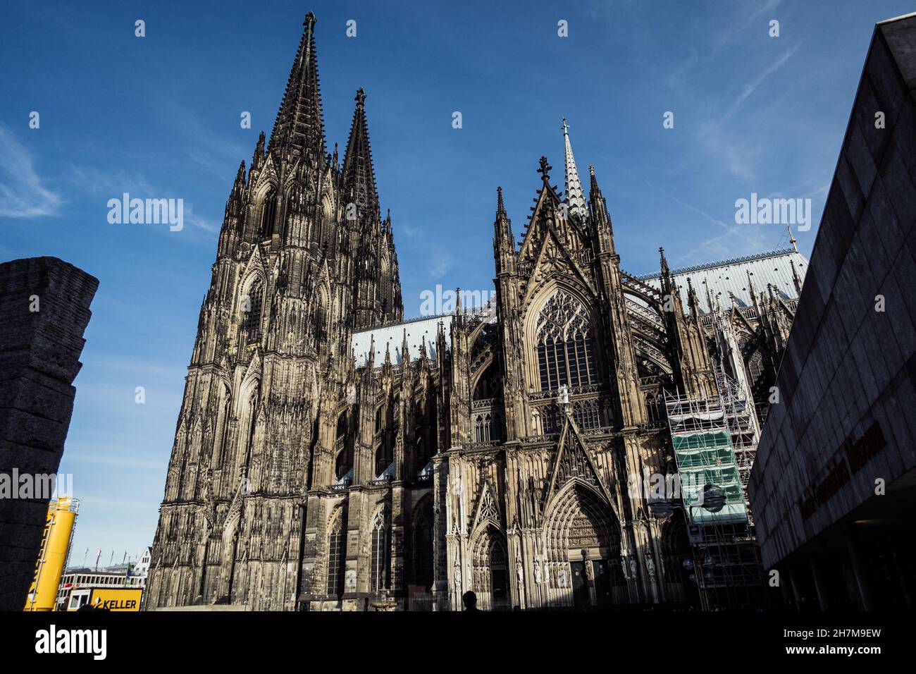 Koeln Cologne cathedral in the city center of Germany on a sky ...