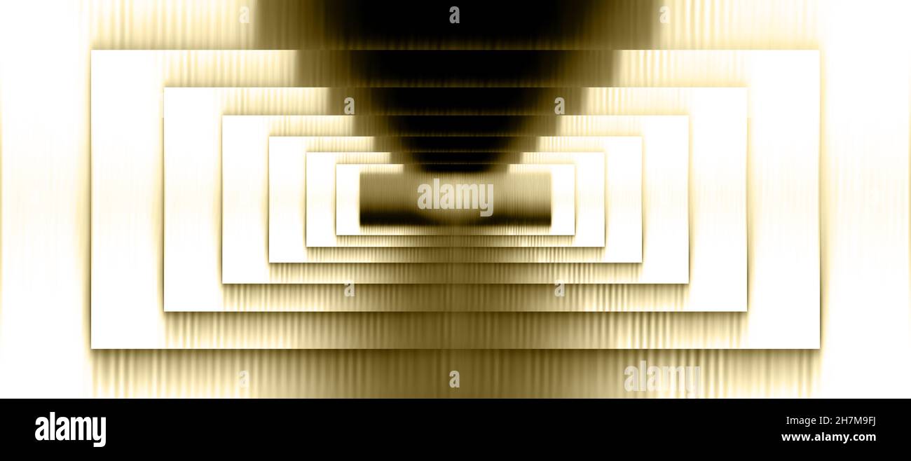 An abstract concentric golden block shape background image Stock Photo ...