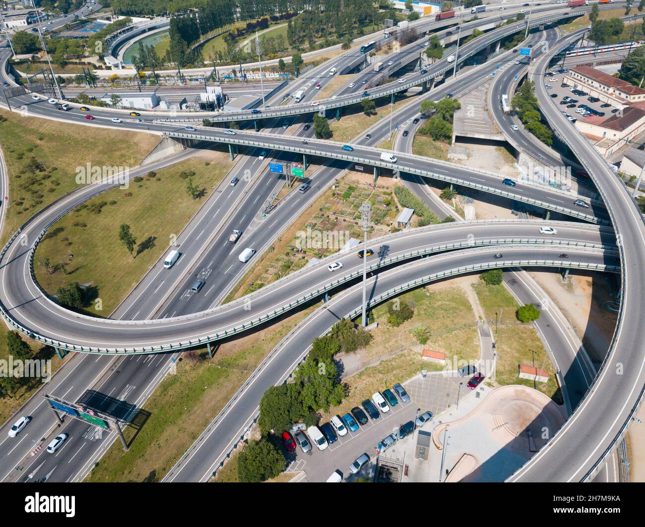 Barcelona flyover interchange Stock Photo - Alamy