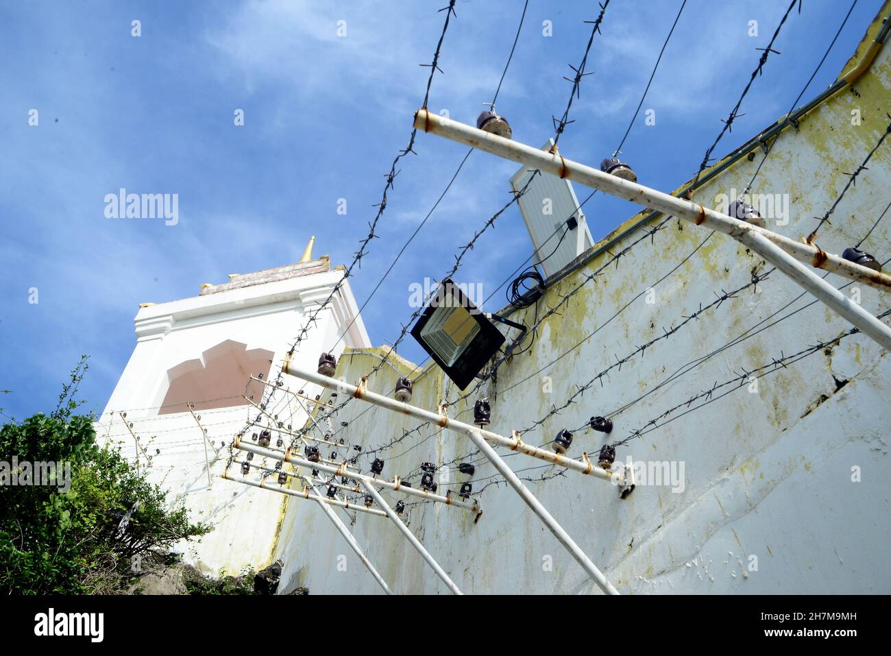 Electric fence, a fence through which an electric current can be passed ...