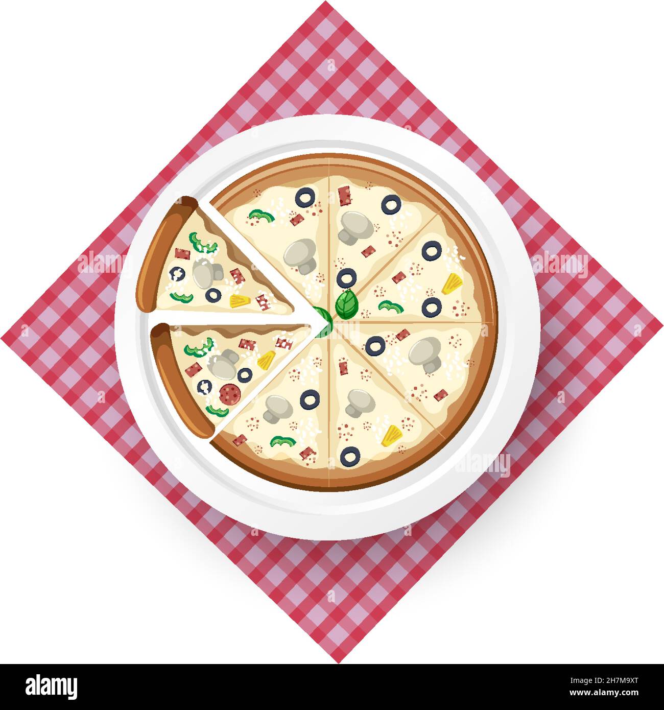 Top view blank pizza Stock Vector Images - Alamy