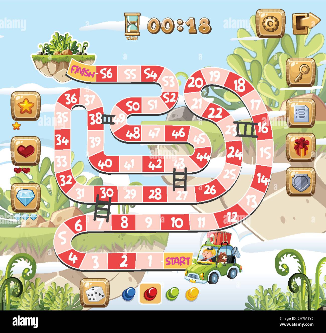 Counting number game template for kid illustration Stock Vector Image ...