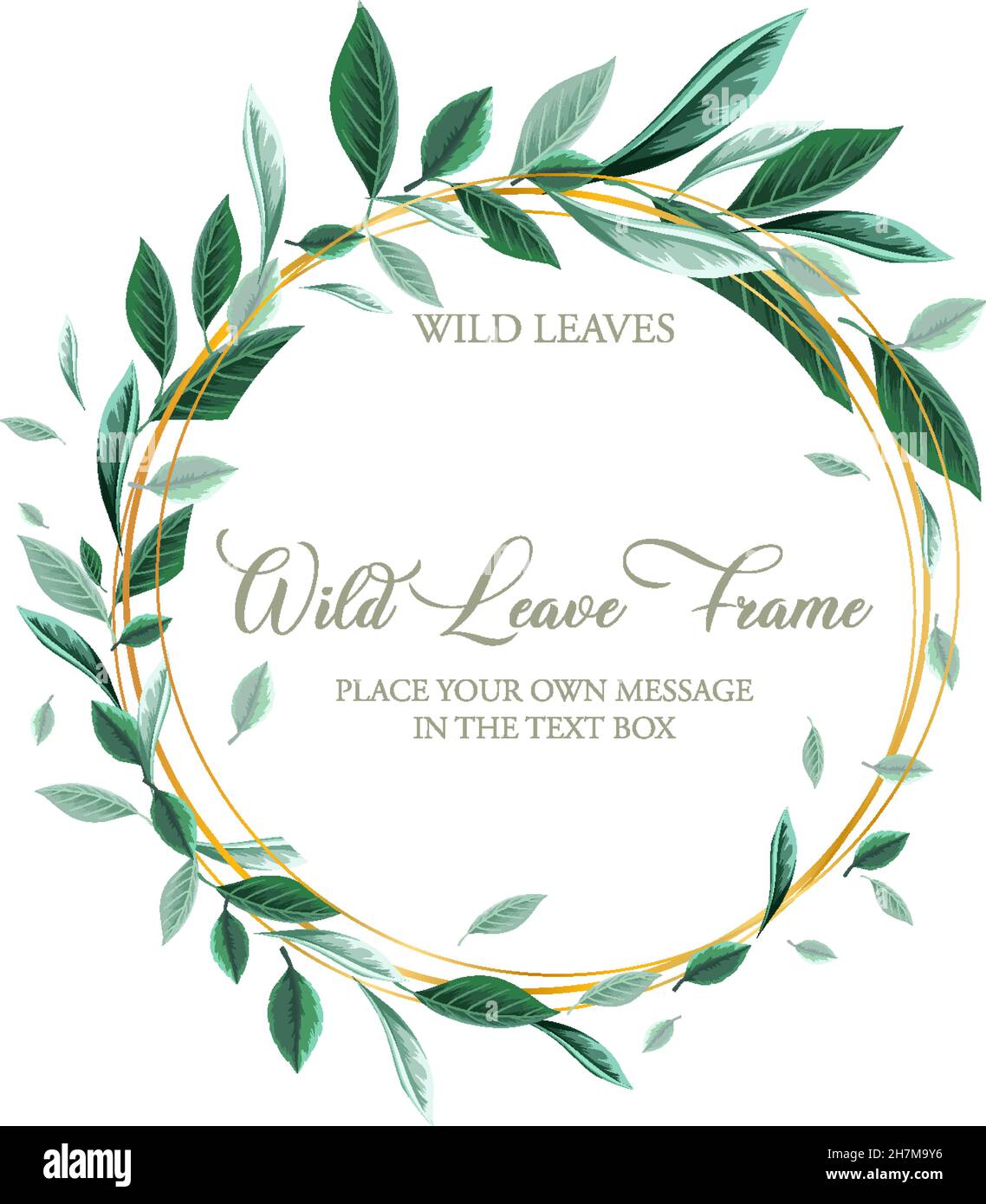 Round border frame with green foliage illustration Stock Vector Image ...