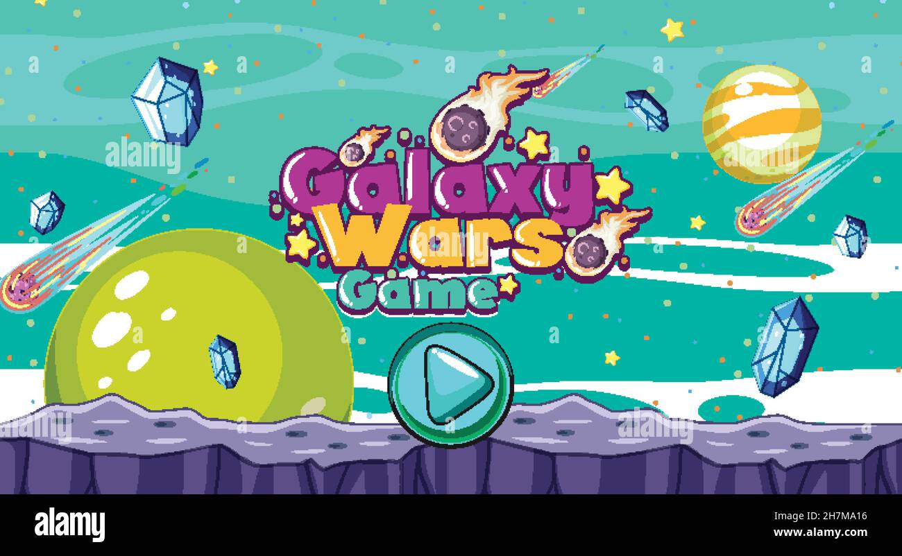 A Game Template Galaxy Space Scene illustration Stock Vector Image ...