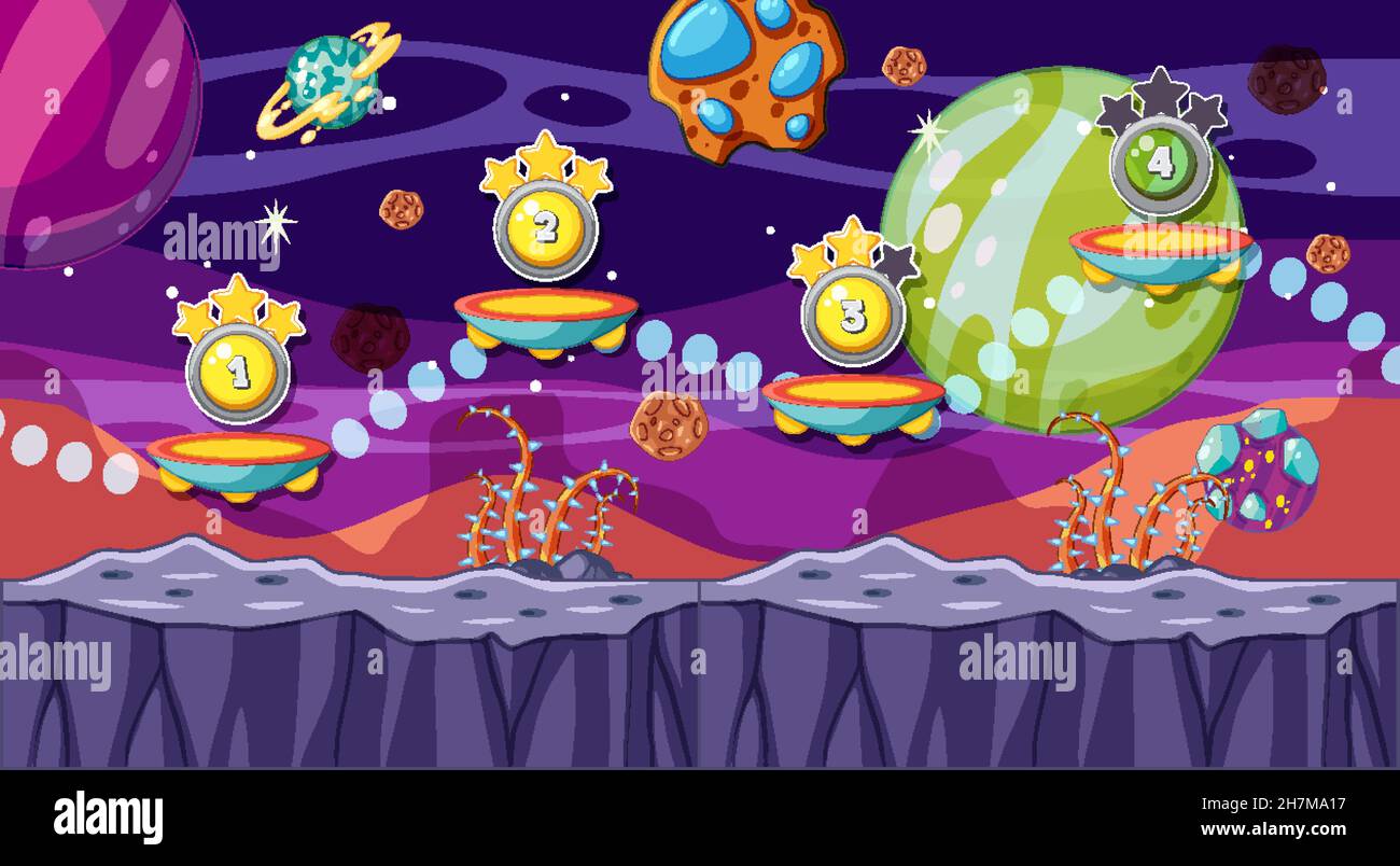 A Game Template Galaxy Space Scene illustration Stock Vector Image ...