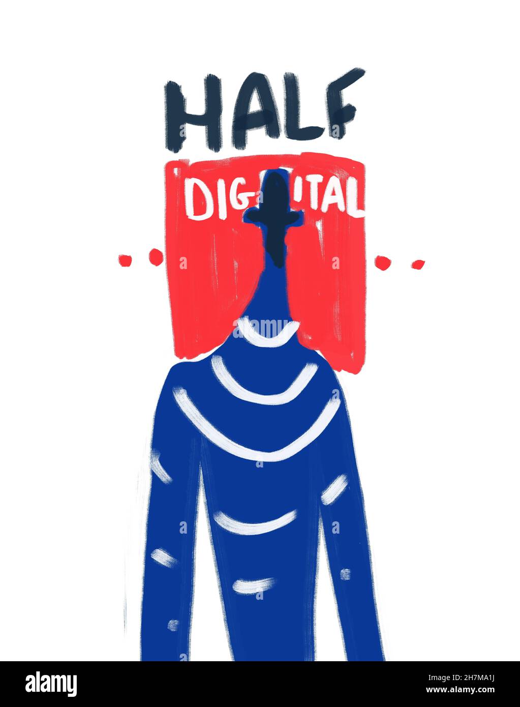 Hilarious character half digitized, the world is becoming digital ...