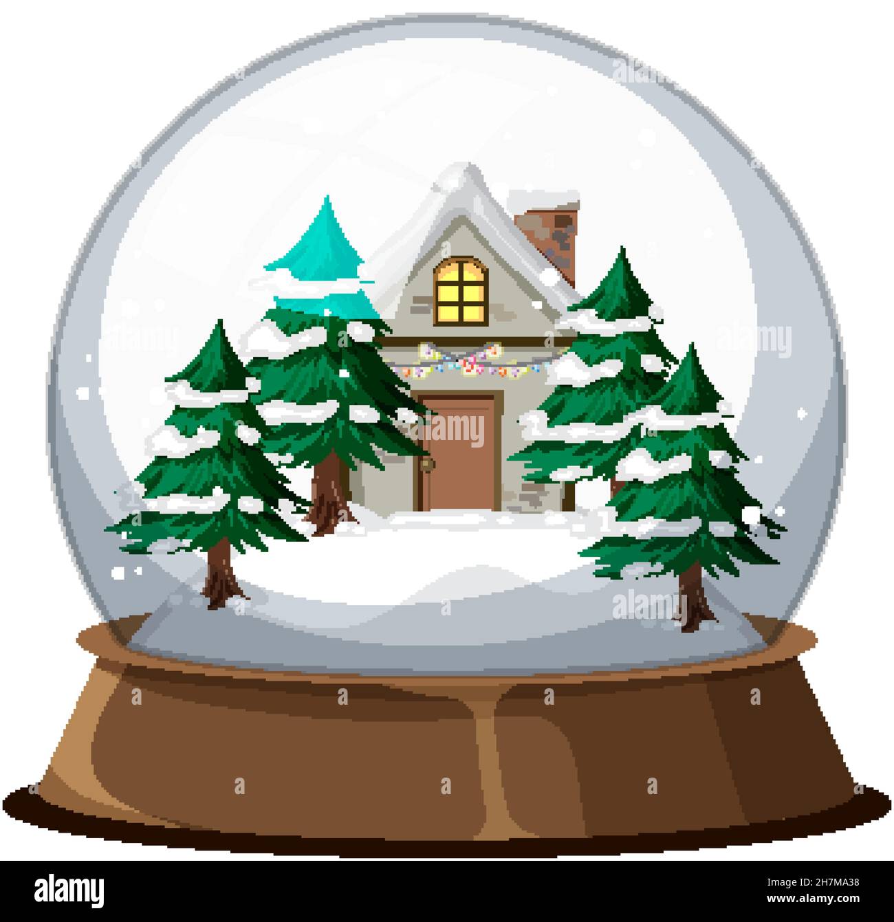 Winter house and tree in snowdome illustration Stock Vector Image & Art ...
