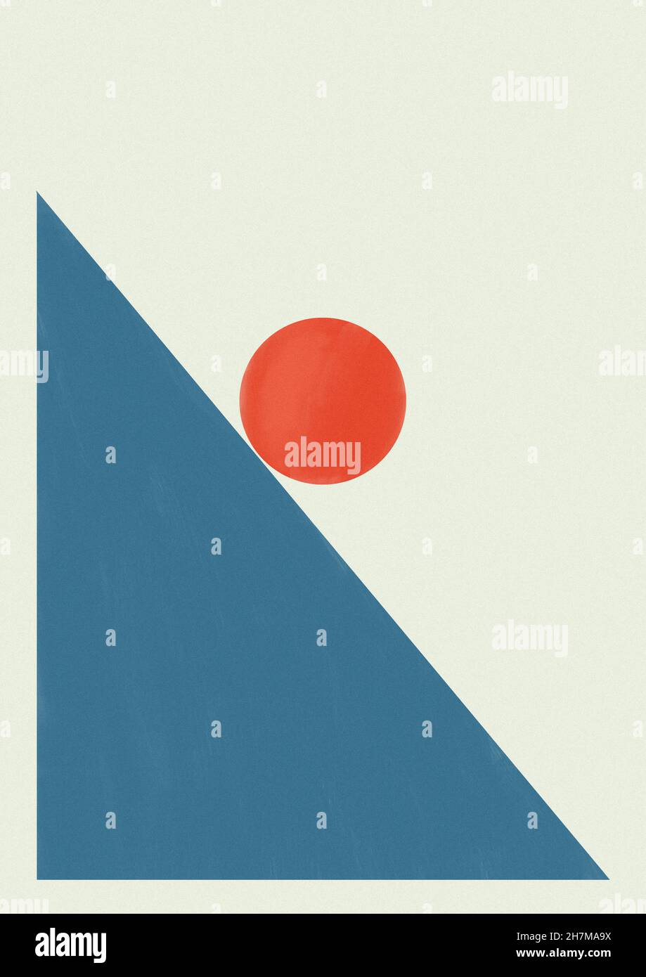 Creative simple shapes poster design with texture. copy space for text ...