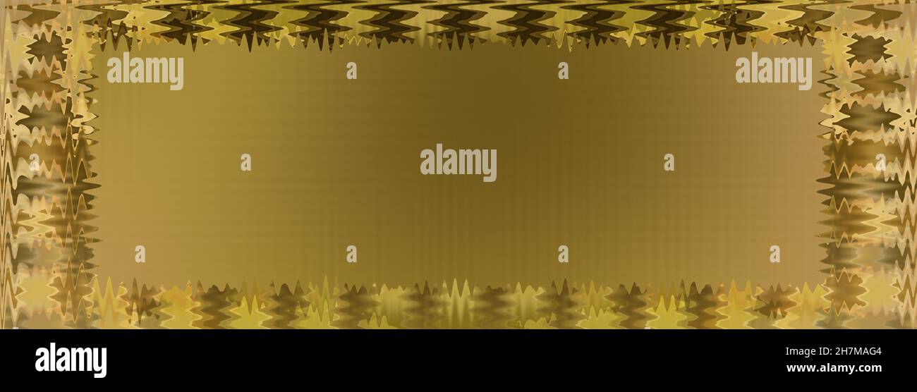 An abstract wavy golden border background image Stock Photo - Alamy