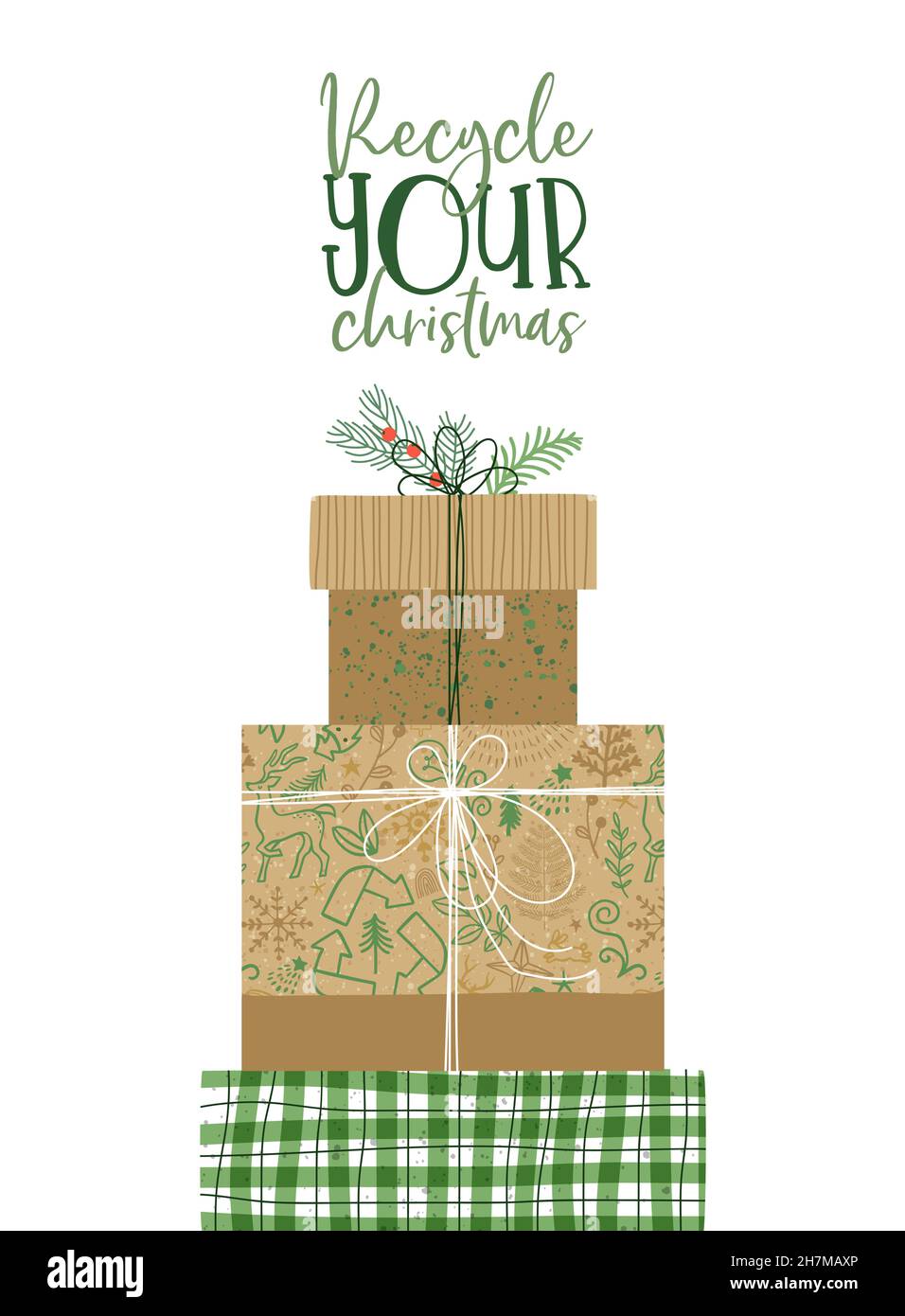 Green merry christmas Stock Vector Images - Alamy