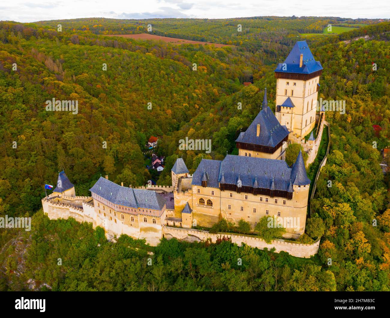 Karlstejn aerial hi-res stock photography and images - Alamy